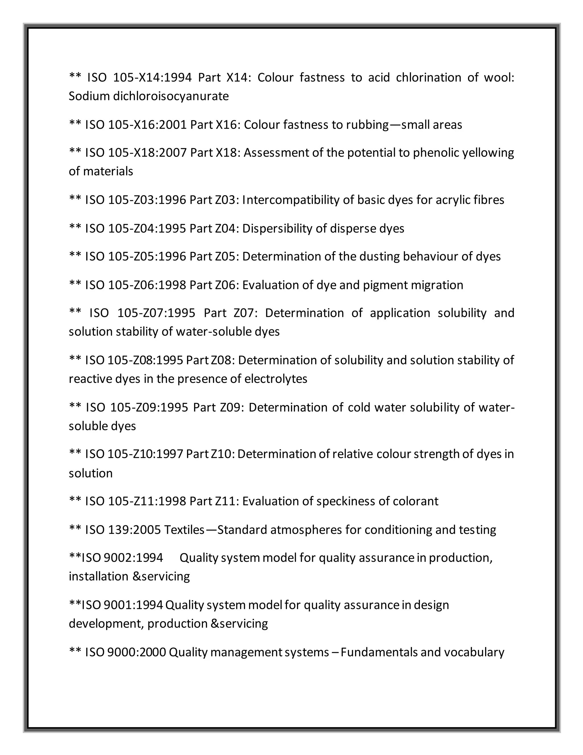 ISO methods From (1994-2017) | DOCX