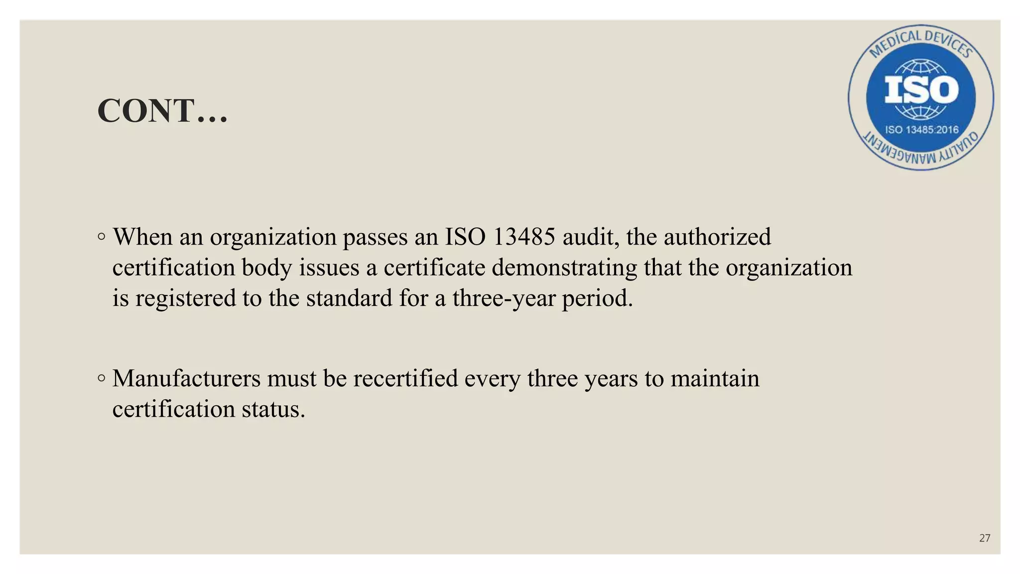 ISO 13485: Quality Management System for Medical Device | PPTX