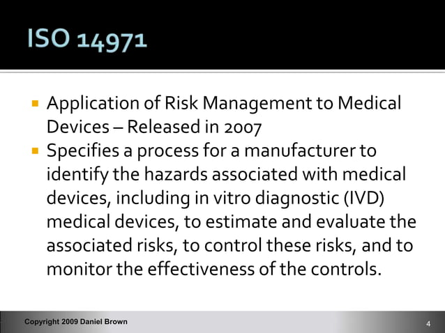 ISO 13485 & Risk Analysis | PPTX