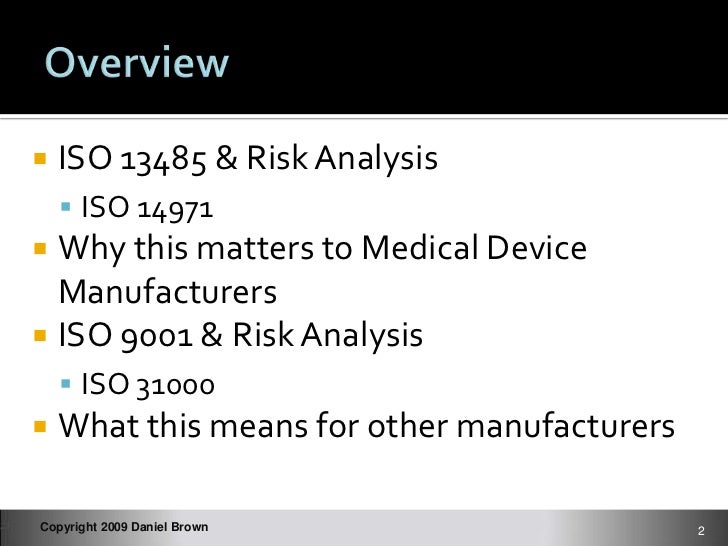 ISO 13485 & Risk Analysis