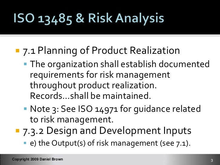 ISO 13485 & Risk Analysis