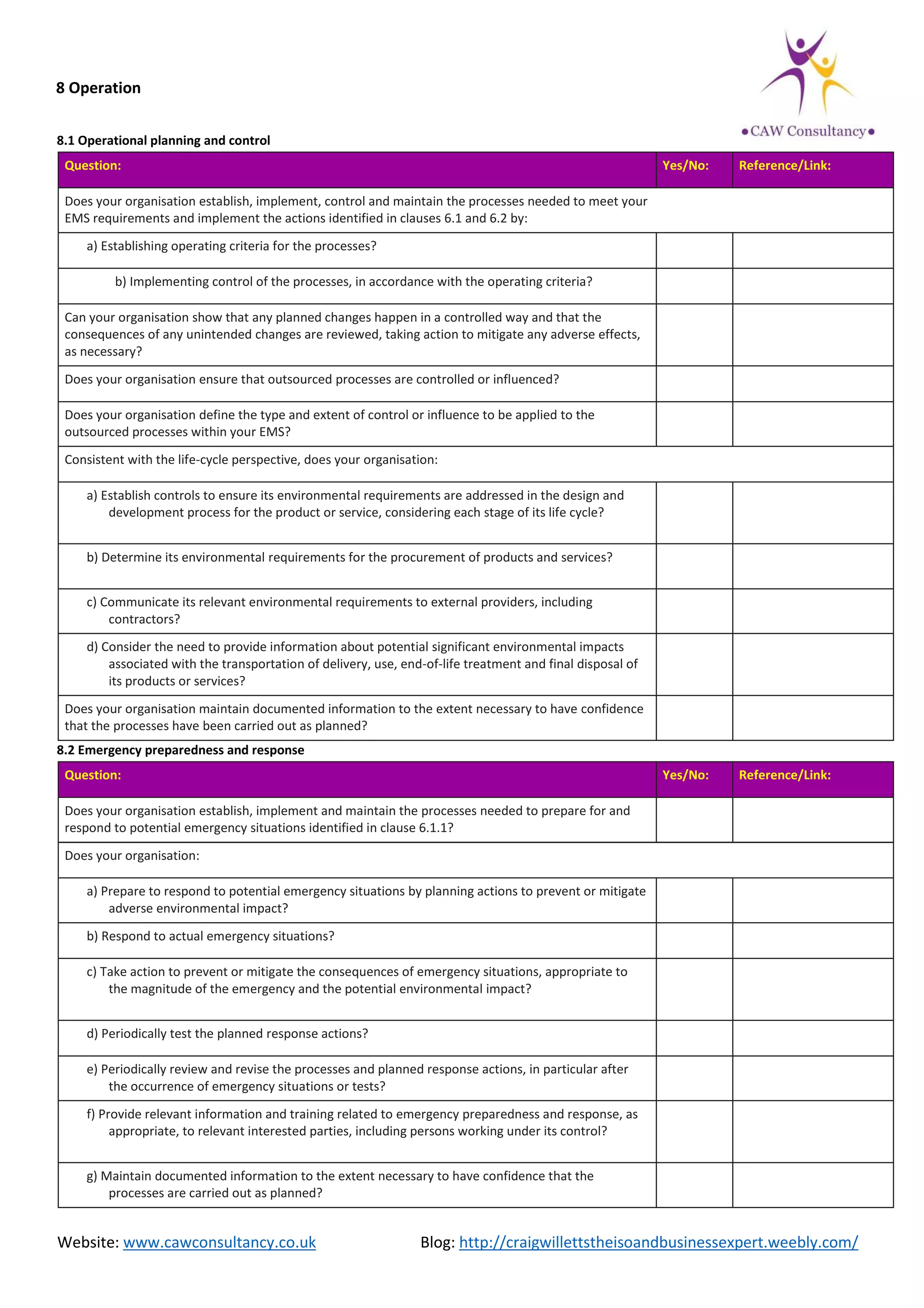 Iso 14001:2015 Checklist | PDF