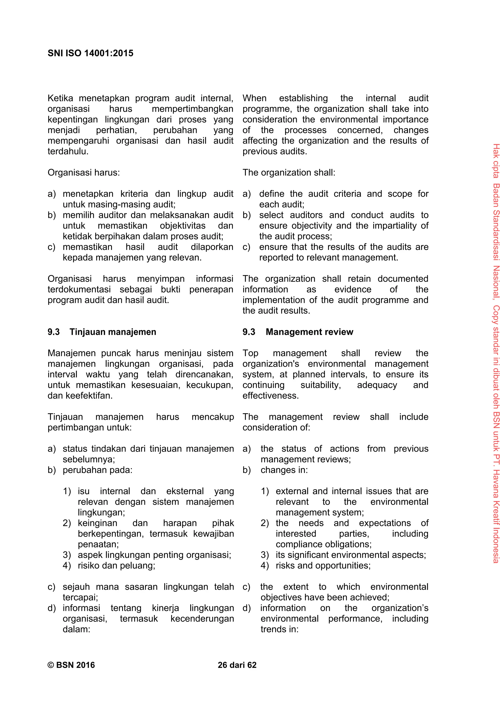 ISO 14001-2015 Sistem Manajemen Lingkungan - Persyaratan dengan panduan penggunaan | PDF