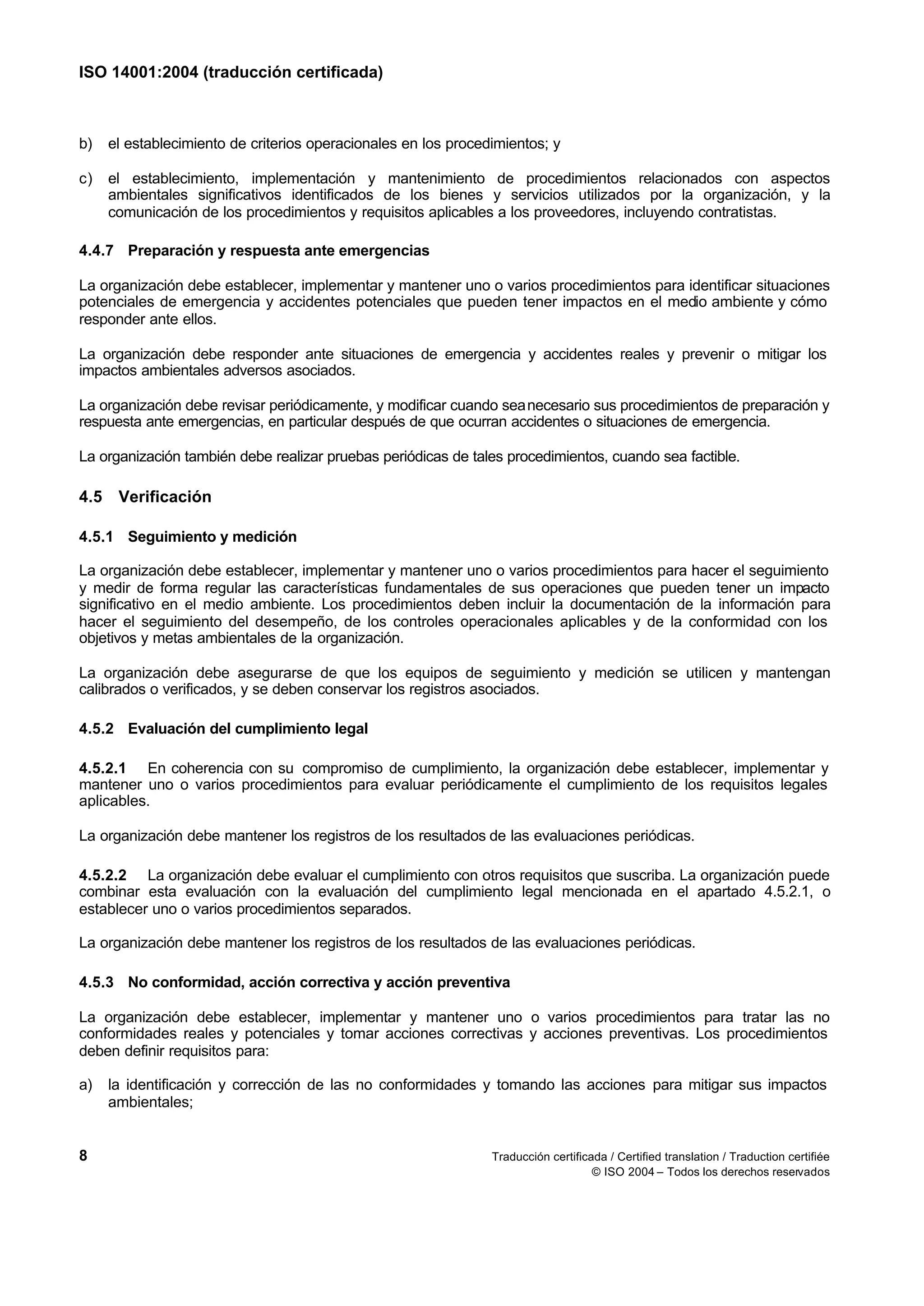 Iso 14001 2004 sistemas de gestion ambiental | PDF
