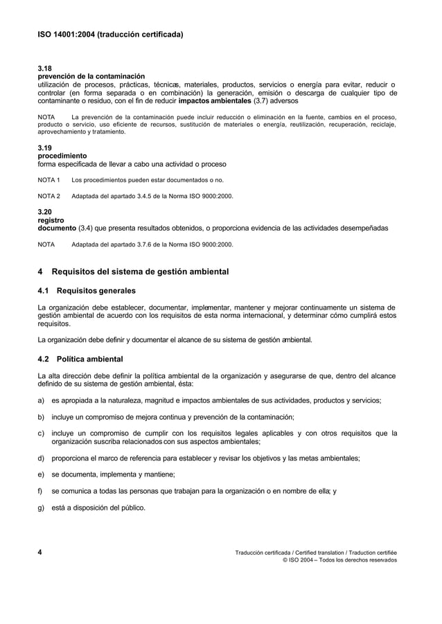 Iso 14001 2004 sistemas de gestion ambiental | PDF