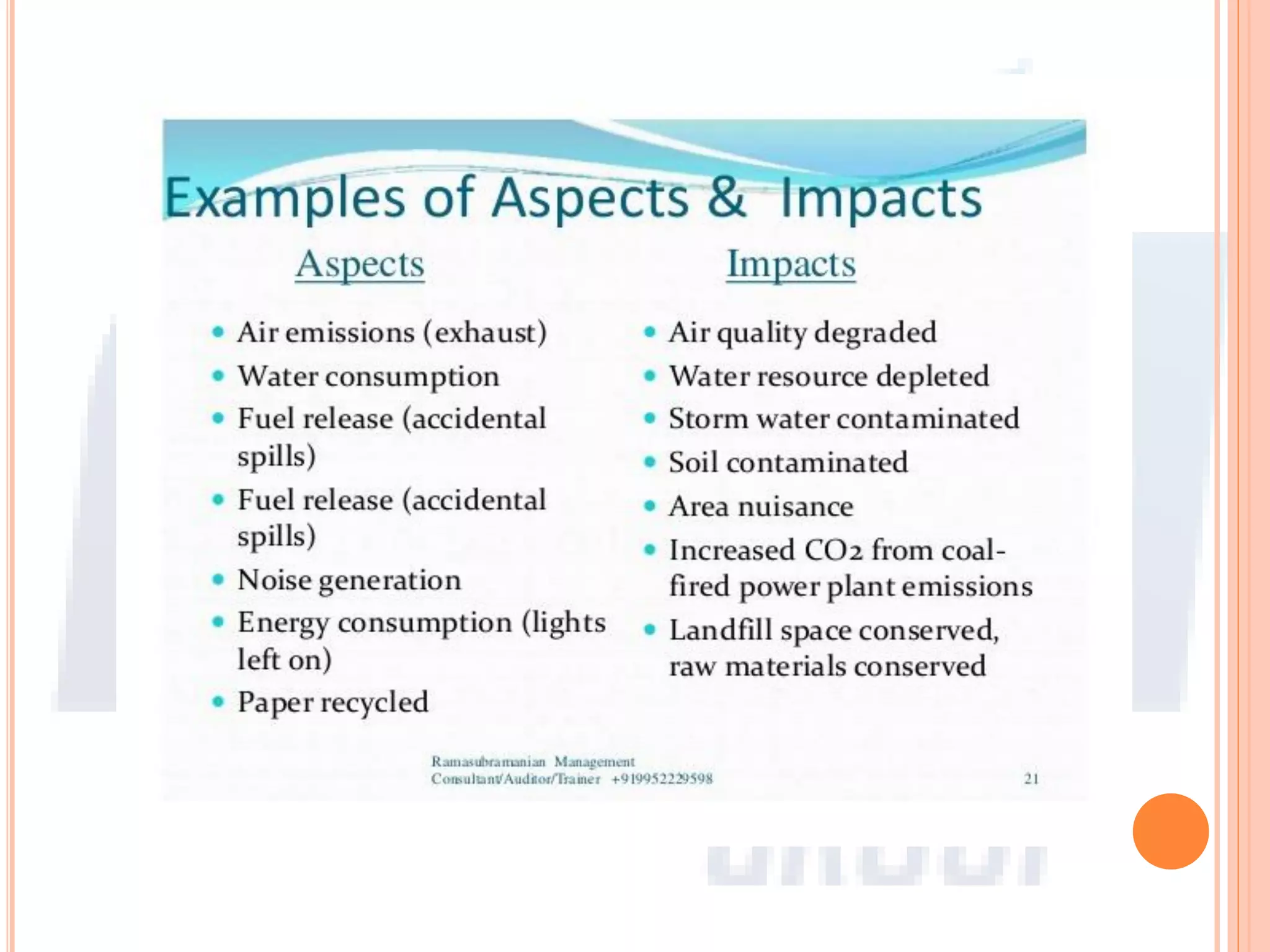 Iso 14001 aspect impact management | PDF