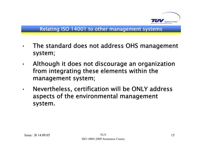 Iso 14001 awareness training | PDF
