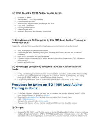 Iso 14001 lead auditor training in noida | PDF