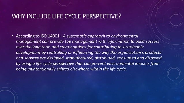 ISO 14001 life cycle assessment | PPTX | Business | Business and Finance