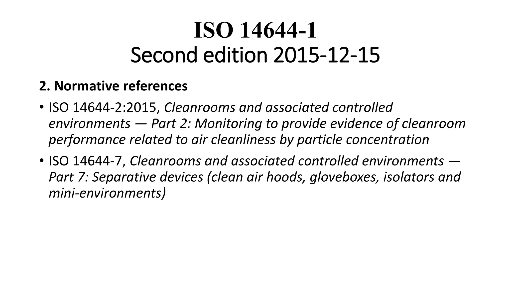 ISO 14644-1.pptx.Cleanrooms and associated controlled environments | PPTX