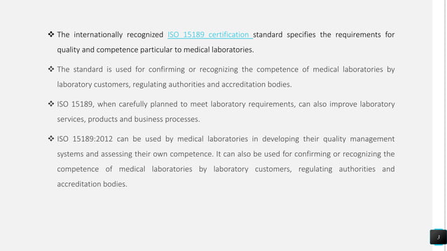 Medical Laboratory Accreditation (ISO 15189) | PPT