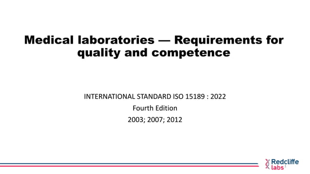 iso 15189.pptx | Healthcare Industry | Industries