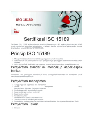 Iso 15189 certification indonesia | PDF