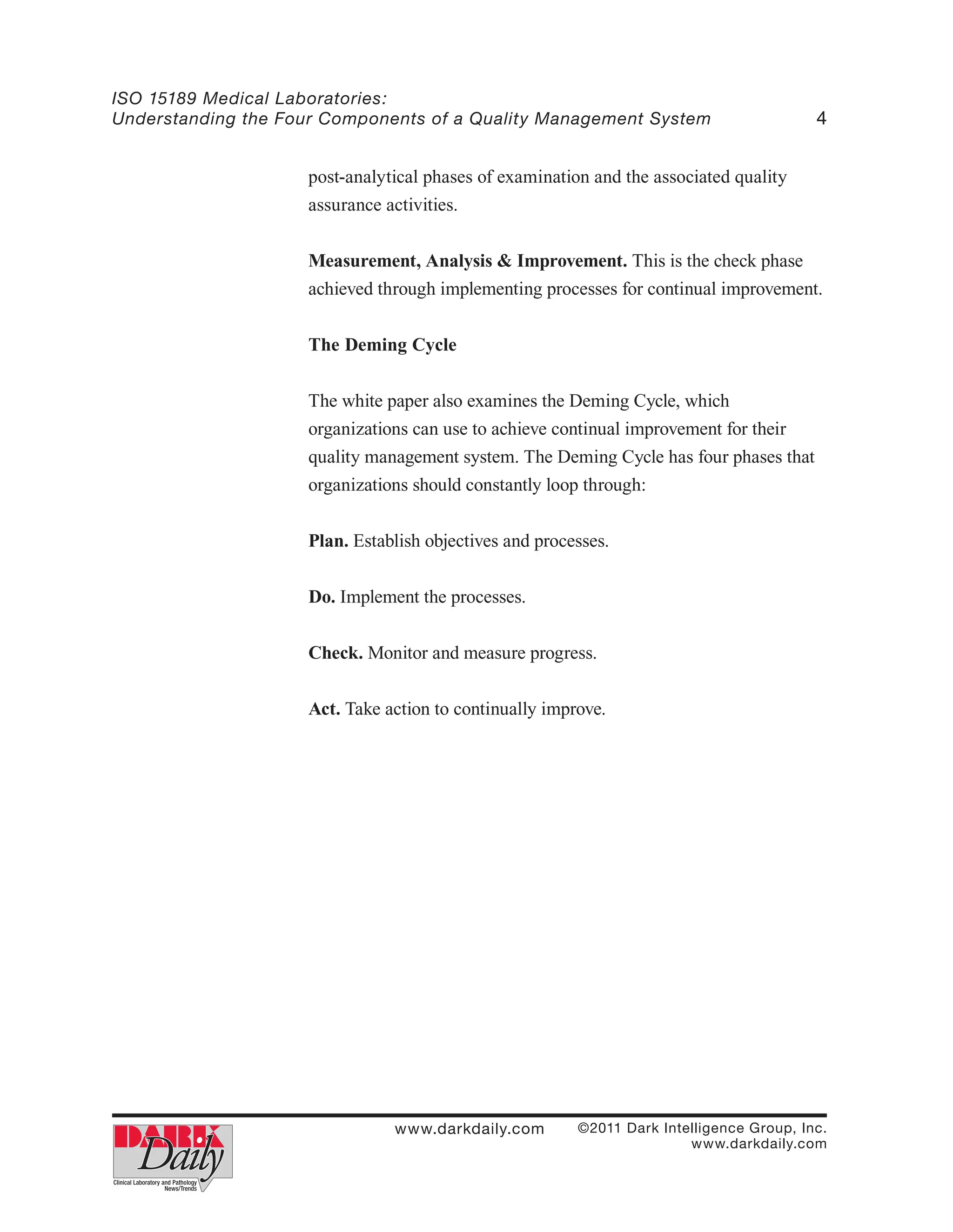Iso 15189 medical laboratories understanding the four components of a ...