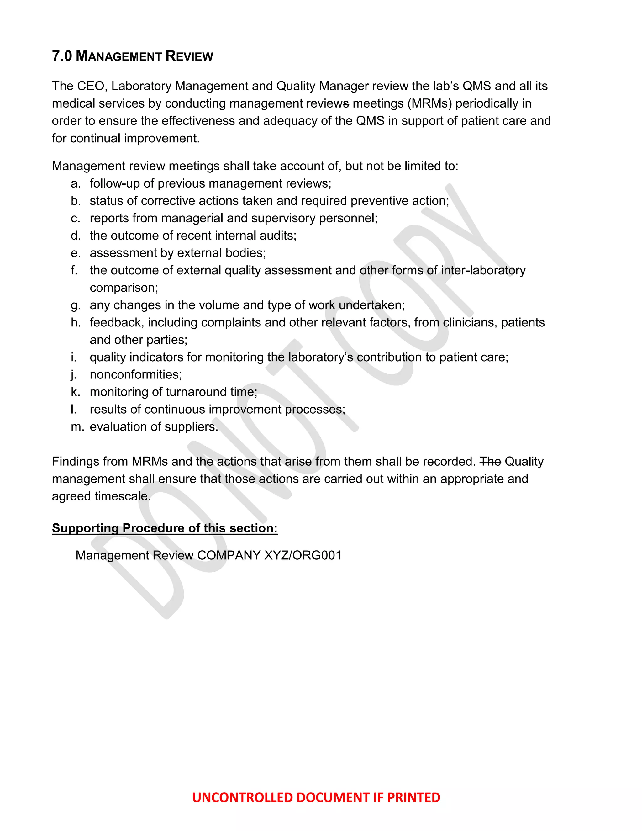 ISO 15189:2007 Quality Manual | PDF