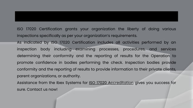 ISO 17020 Inspection Bodies Accreditation | PPTX
