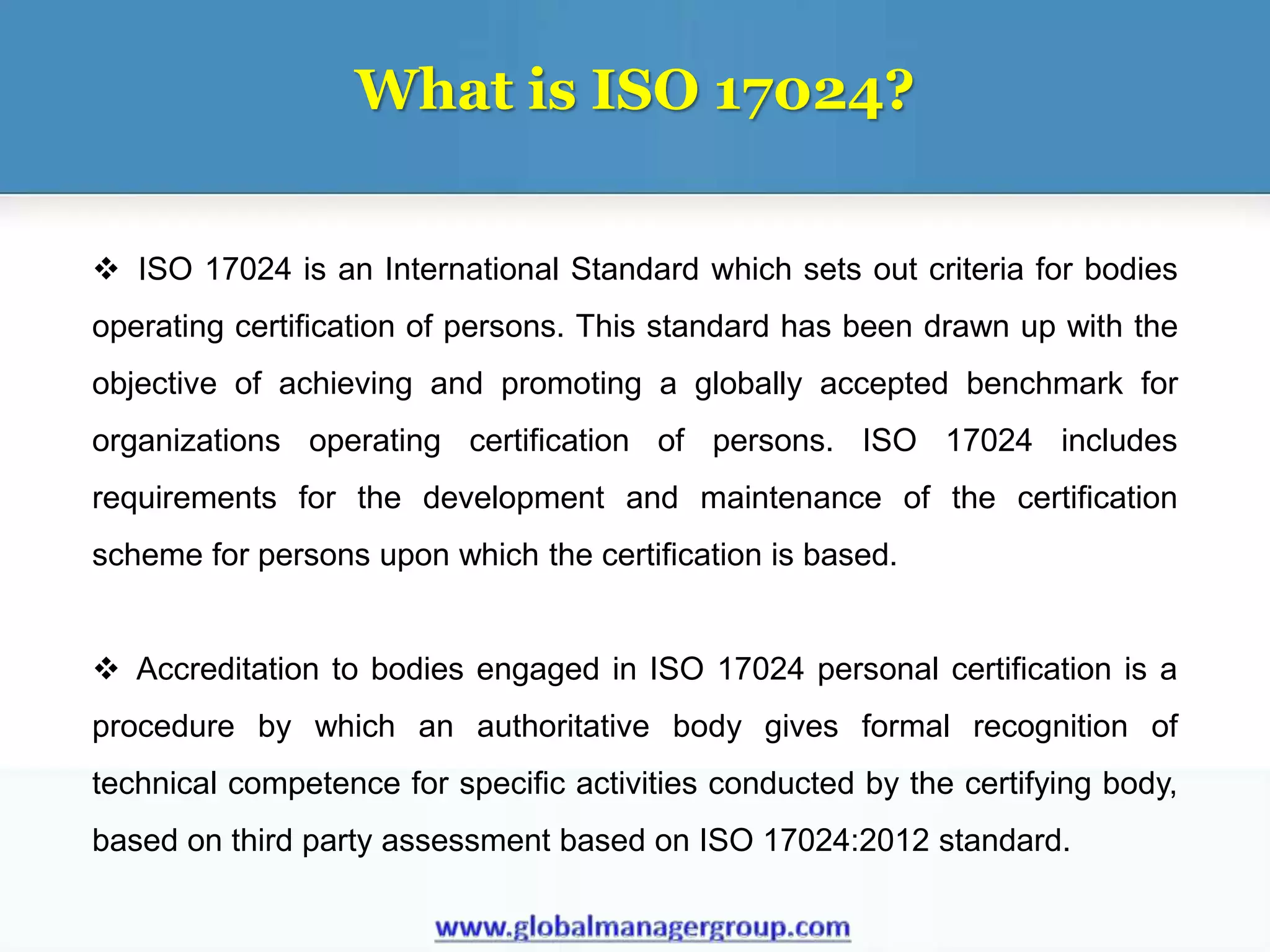 Overview on ISO 17024:2012 Documentation | PPTX