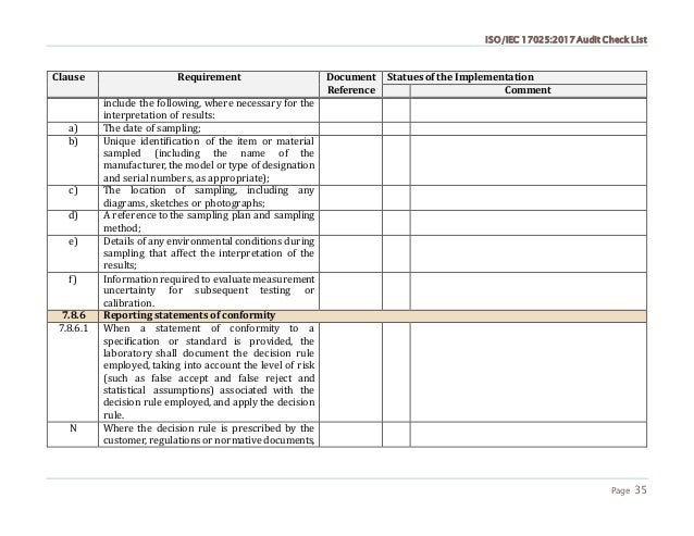 Iso 17025 2017 assessment checklist excel - questsavvy