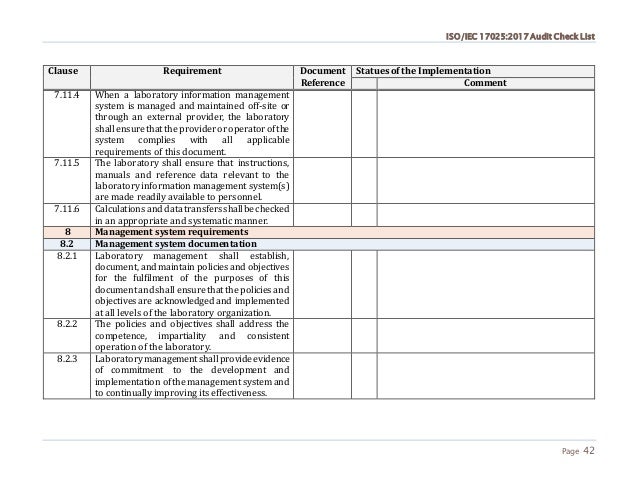 ISO/IEC 17025 2017 Check List