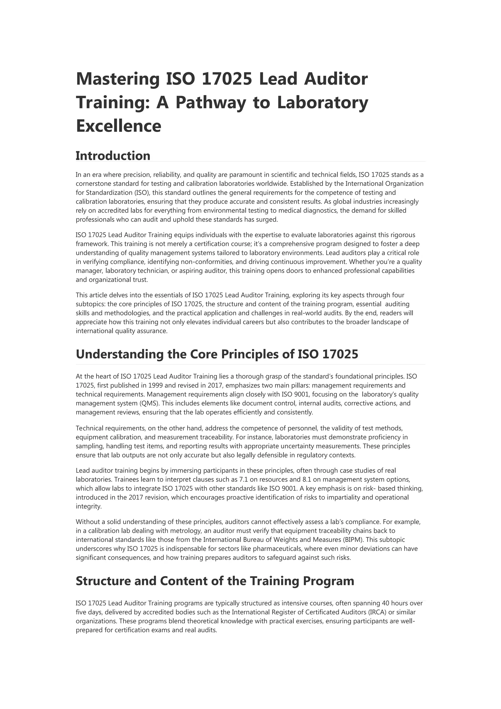 ISO 17025 Lead Auditor Training in Australia.ppt