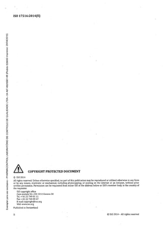 Iso 17516 2014 cosmetics - microbiological limits | PDF