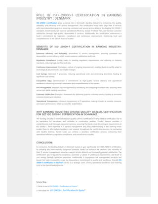 WHAT ARE THE ADVANTAGE OF ISO 20000-1 CERTIFICATION IN BANKING SYSTEM ...