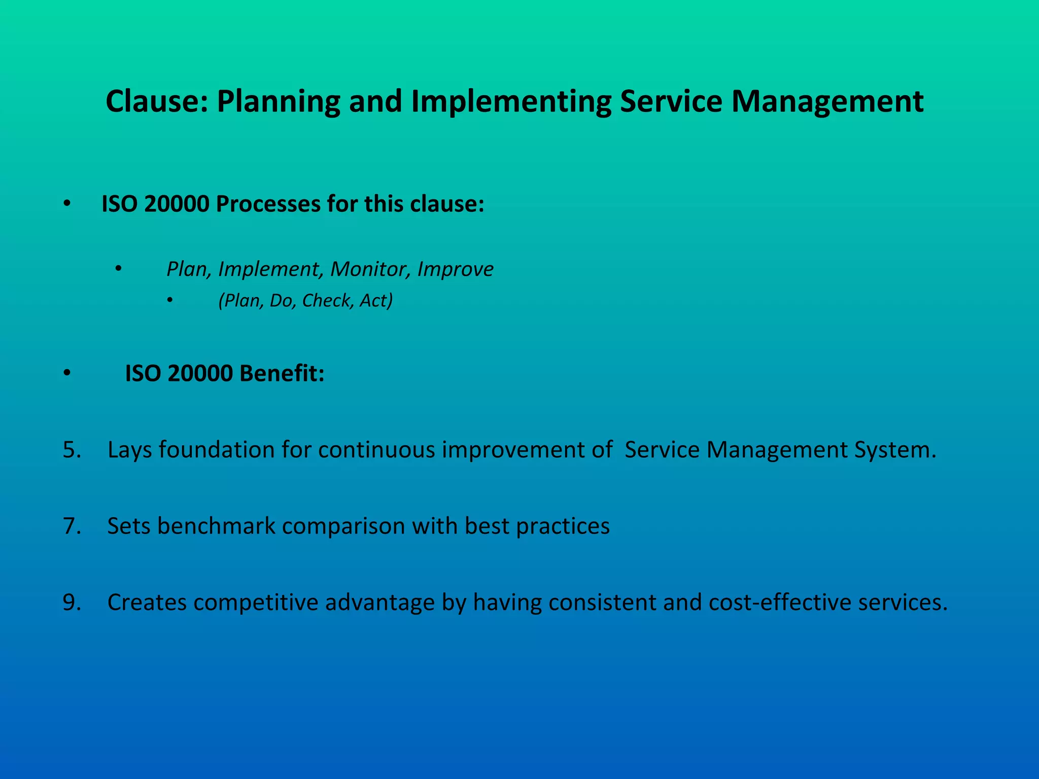 Iso 20000 standard implementation | PPT