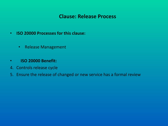 Iso 20000 standard implementation | PPT