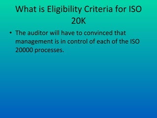 Iso 20000 standard implementation | PPT
