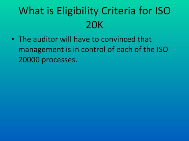 Iso 20000 standard implementation | PPT