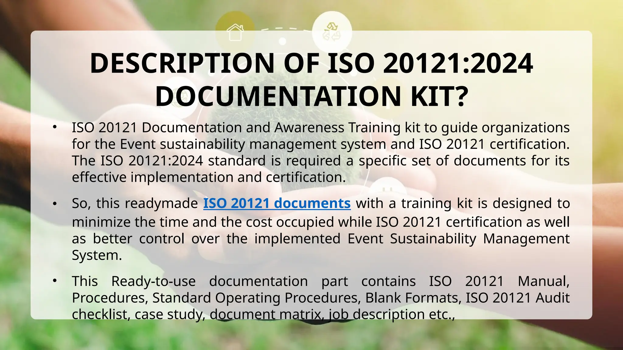 ISO 20121 2024 Documentation and Awareness Training Kit | PPTX