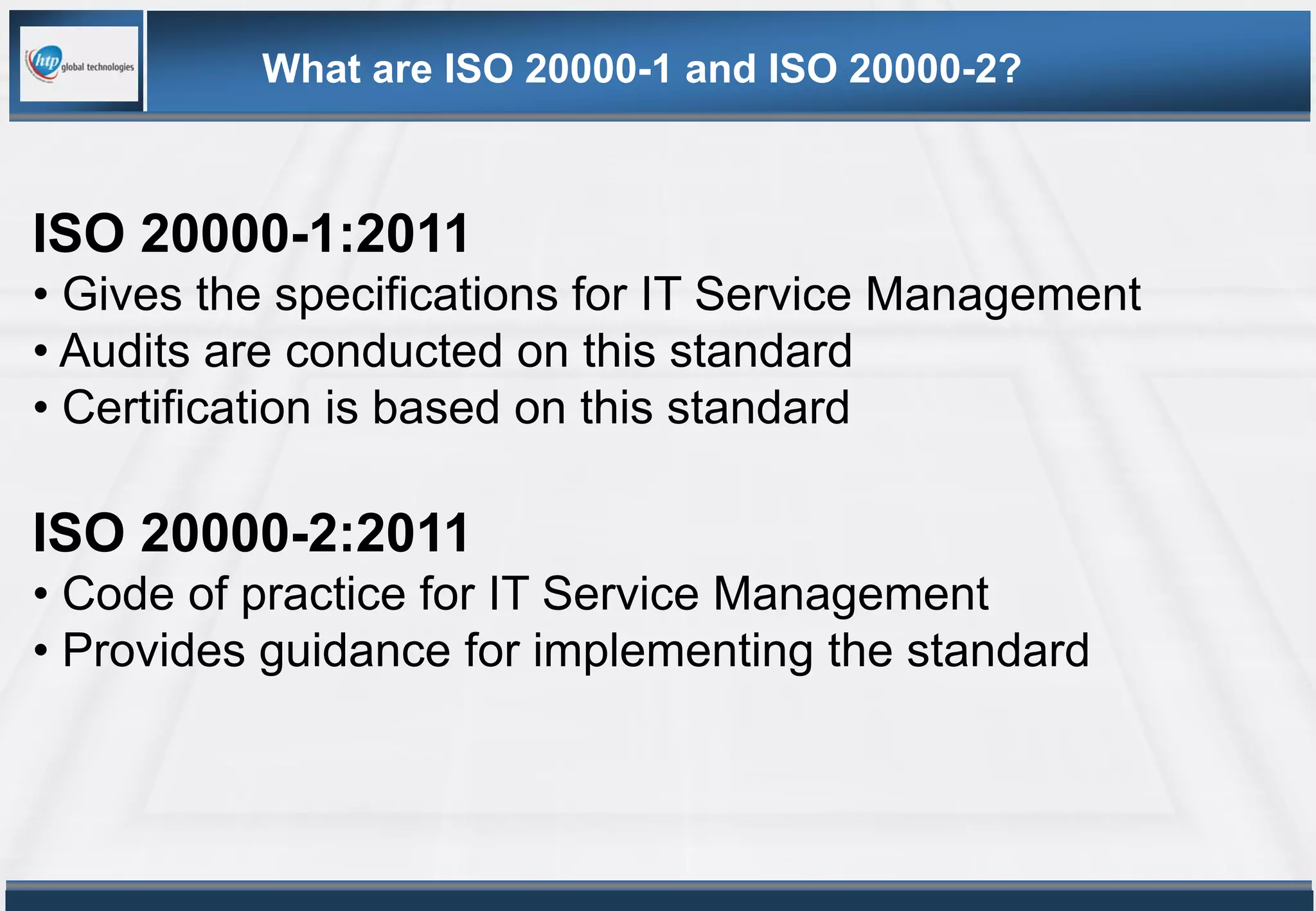 ISO 20000 Implementation Presentation | PDF