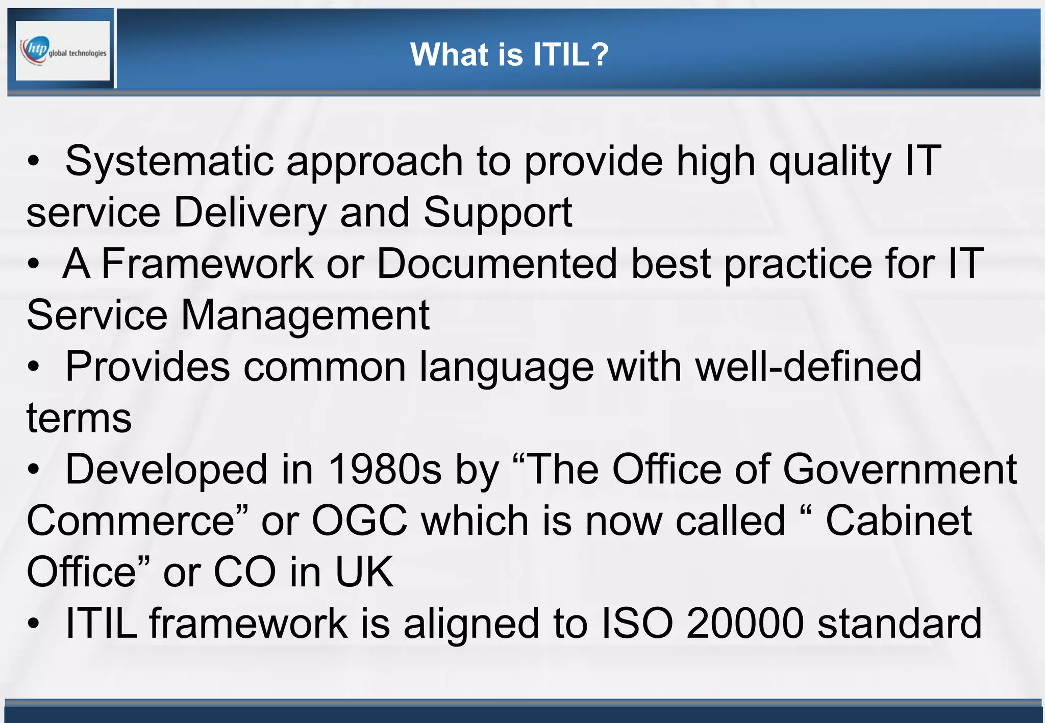 ISO 20000 Implementation Presentation | PDF