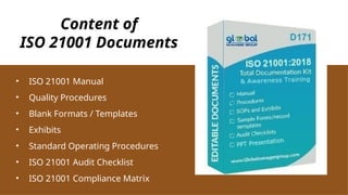 ISO 21001-2018 Documentation Kit - Global Manager Group | PPTX