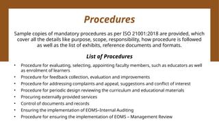 ISO 21001-2018 Documentation Kit - Global Manager Group | PPTX