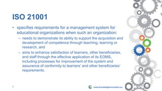 Standardising Management Systems for Educational Organizations ...