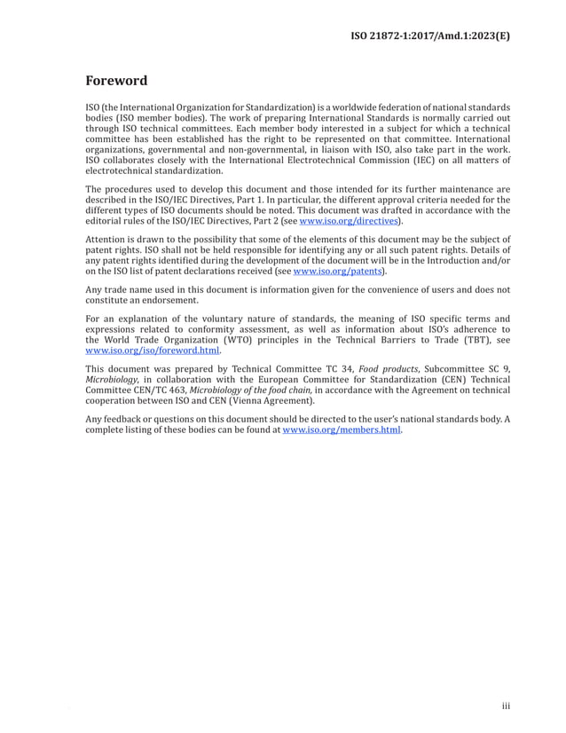 ISO 21872-1:2017/Amd 1:2023 Microbiology of the food chain — Horizontal ...