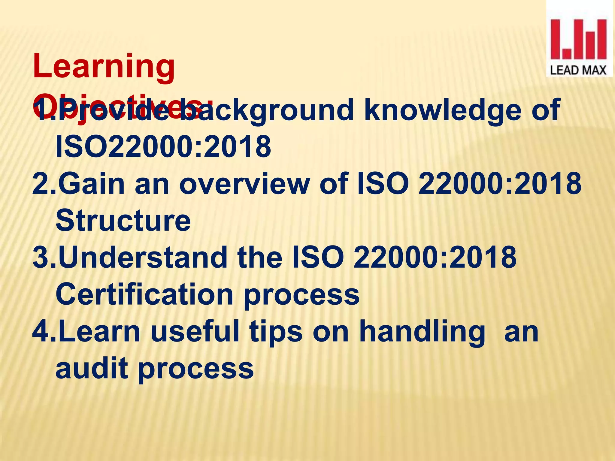 Iso 22000 2018 awareness training | PPTX