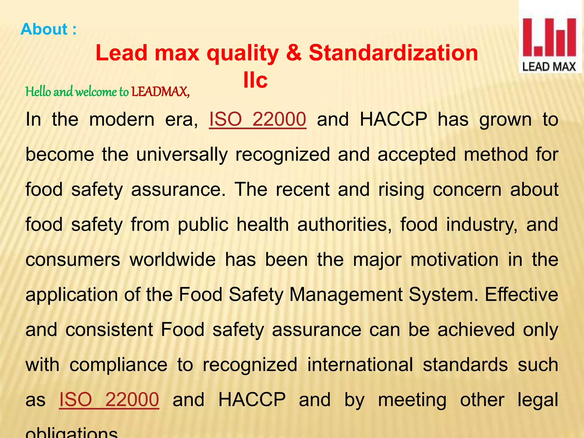 Iso 22000 2018 awareness training | PPTX