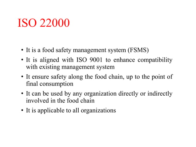 ISO 22000 - Food Safety Management System and HACCP Implementation | PPTX