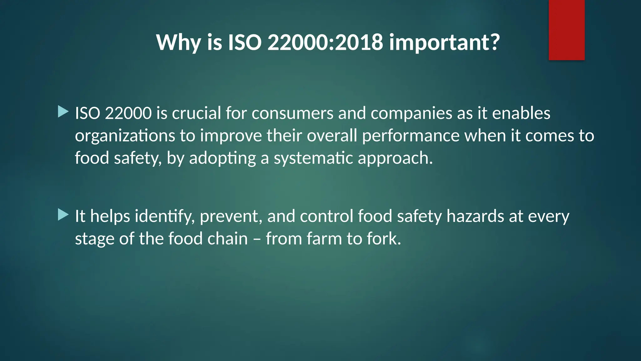 ISO 22000 2018(Food safety Management System) Awareness. | PPTX