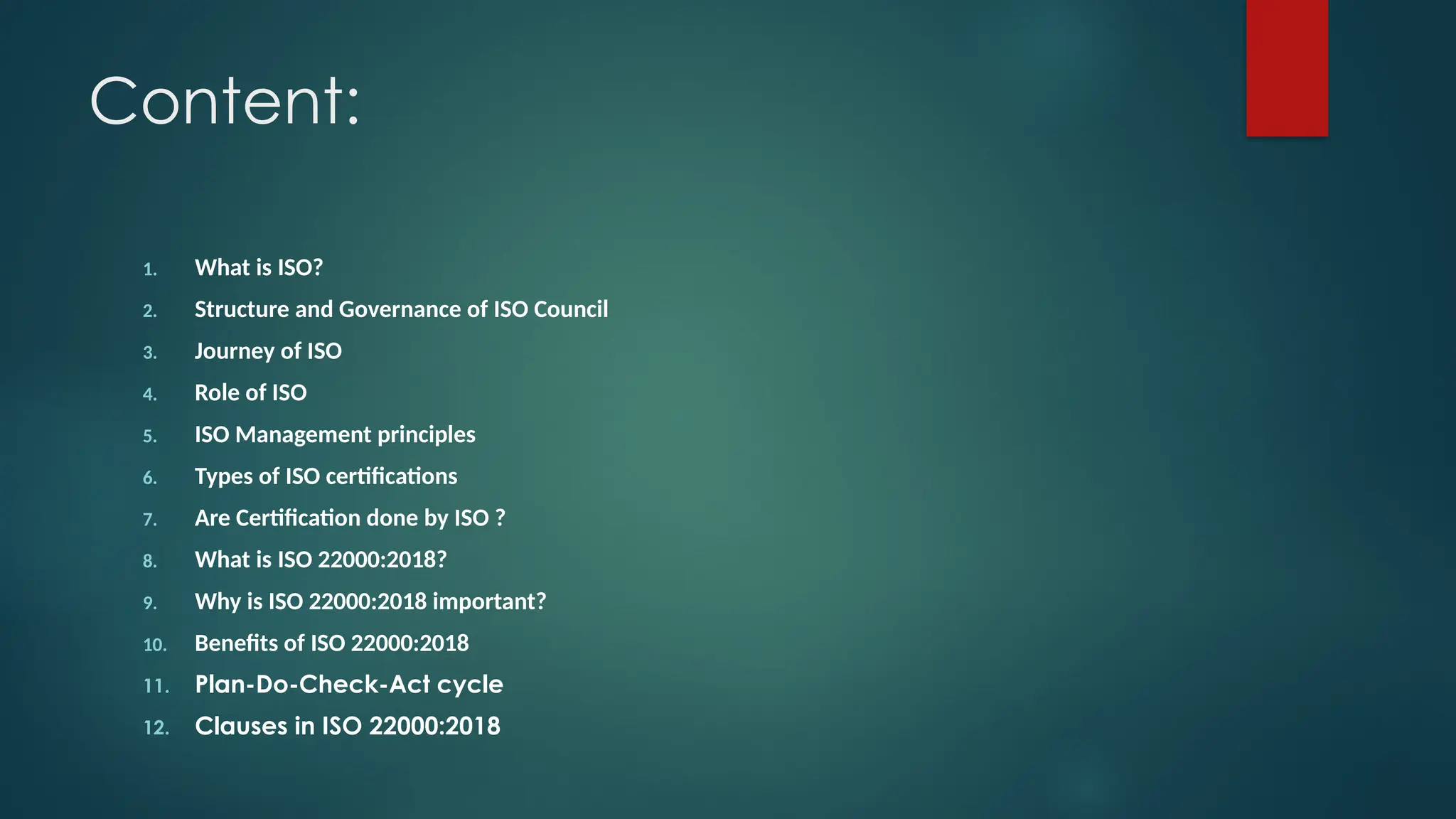 ISO 22000 2018(Food safety Management System) Awareness. | PPTX