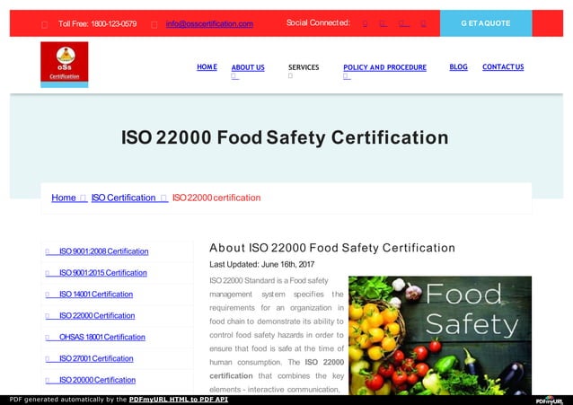 iso 22000 certification | PPT