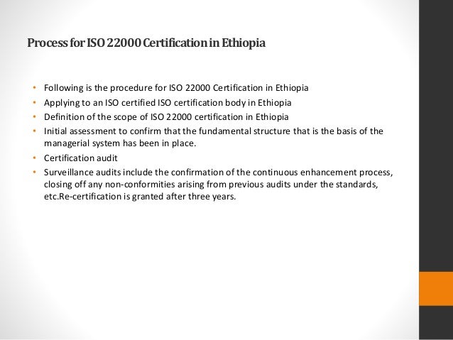 Iso 22000 certification in ethiopia pdf | PDF