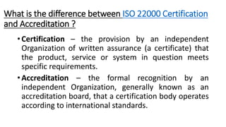 ISO 22000 Certification | PPTX