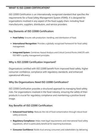 HOW DOES ISO 22000 CERTIFICATION IMPLEMENT IN ORGANIZATIONS? | PDF ...