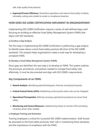 HOW DOES ISO 22000 CERTIFICATION IMPLEMENT IN ORGANIZATIONS? | PDF ...