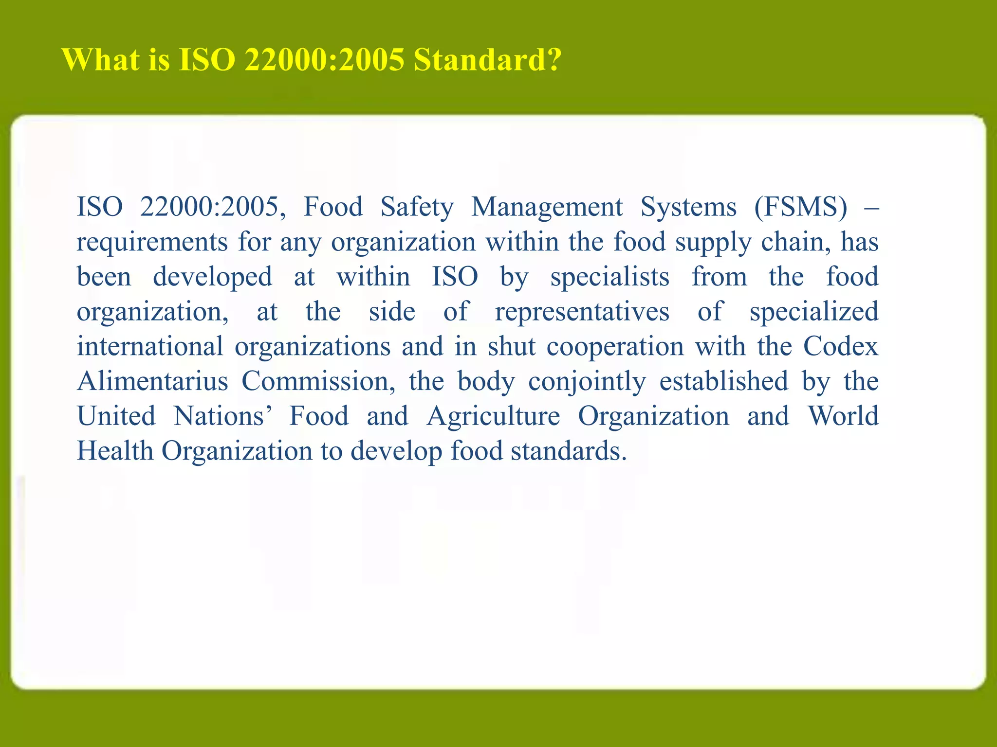 ISO 22000 Food Safety Management System | PPTX