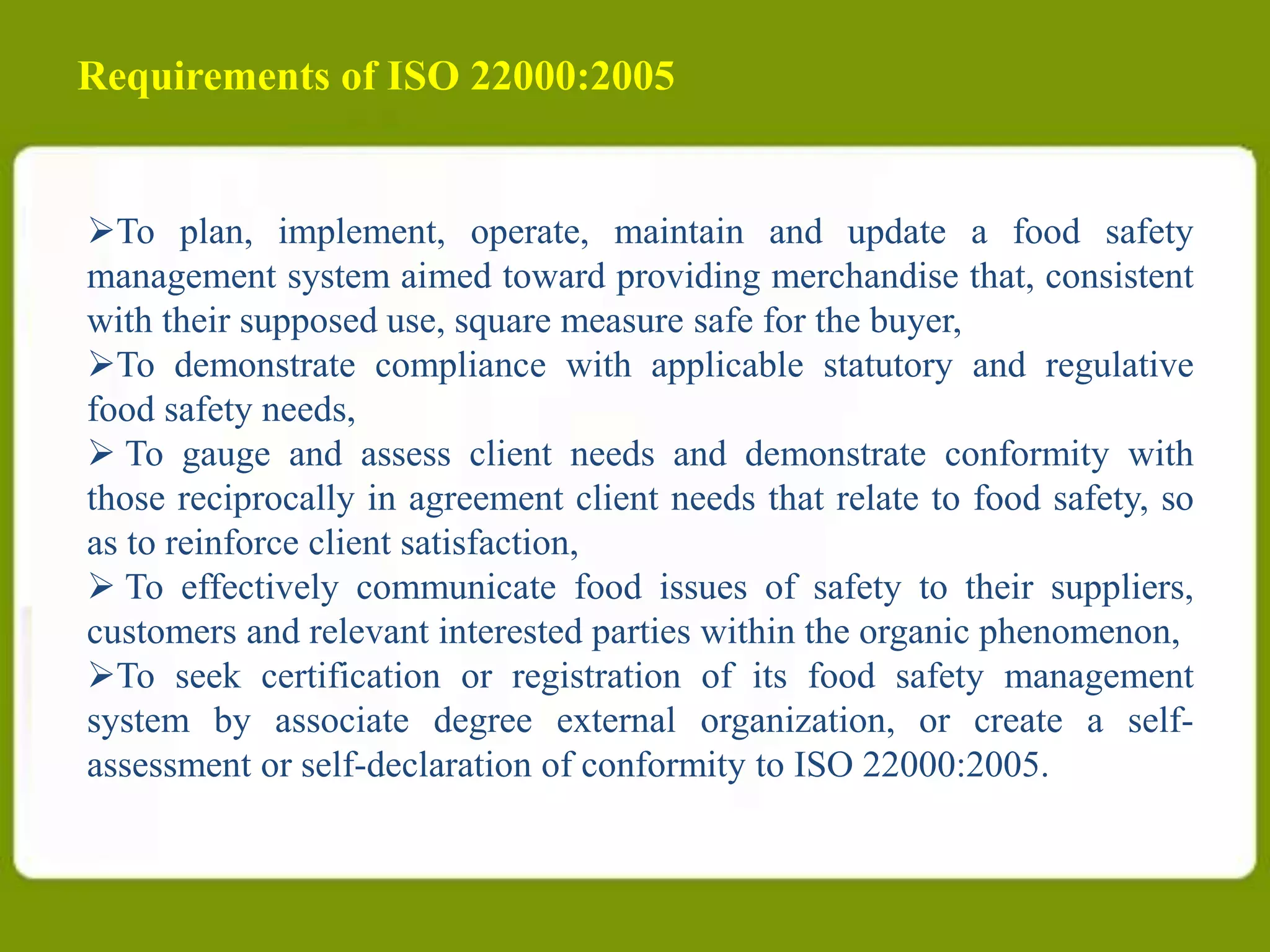 ISO 22000 Food Safety Management System | PPTX