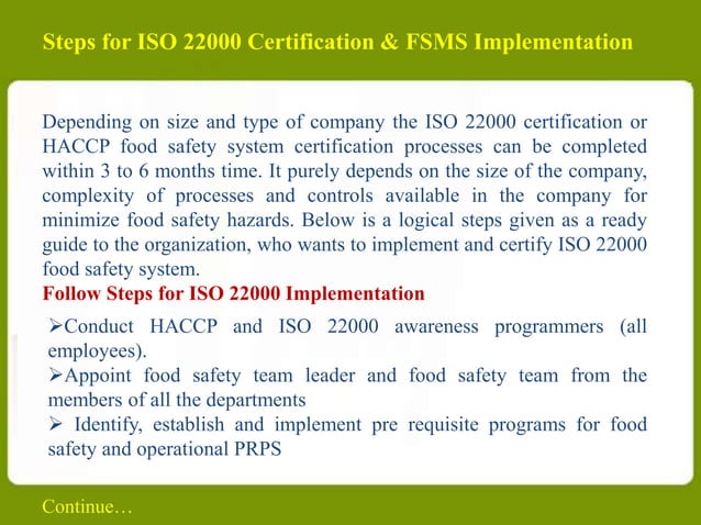 ISO 22000 Food Safety Management System | PPTX | Food Industry | Industries